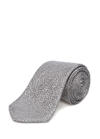 Pal Zileri Erkek Gri Mikro Desenli Keten Kravat EU