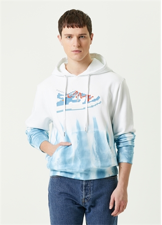 8-Bit by Mhrs Erkek Beyaz Mavi Kapüşonlu Ayakkabı Figürlü Sweatshirt S EU 8-Bit by Mhrs Erkek Beyaz Mavi Kapüşonlu Ayakkabı Figürlü Sweatshirt S EU