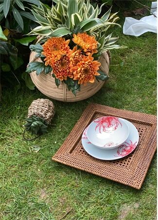 Mi Su Deco Beyaz Kırmızı Yengeç Desenli Porselen Tabak Çok Renkli