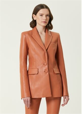 Off-white Kadın Kahverengi Deri Ceket 38 It