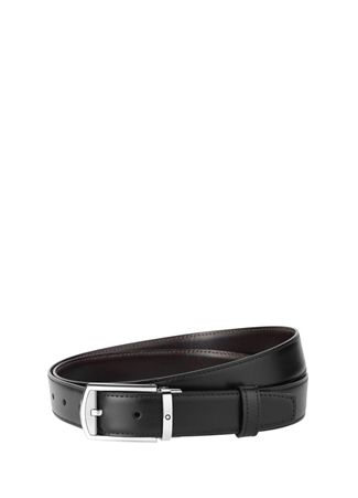 Montblanc Siyah Logo Detaylı Deri Kemer EU Montblanc Siyah Logo Detaylı Deri Kemer EU