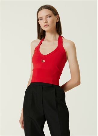 Dolce&Gabbana Kadın Kırmızı Boyundan Bağlı Triko 42 IT