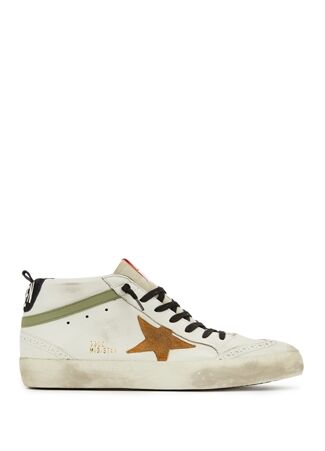 Golden Goose Erkek Mid Star Beyaz Haki Deri Sneaker 39 EU Golden Goose Erkek Mid Star Beyaz Haki Deri Sneaker 39 EU