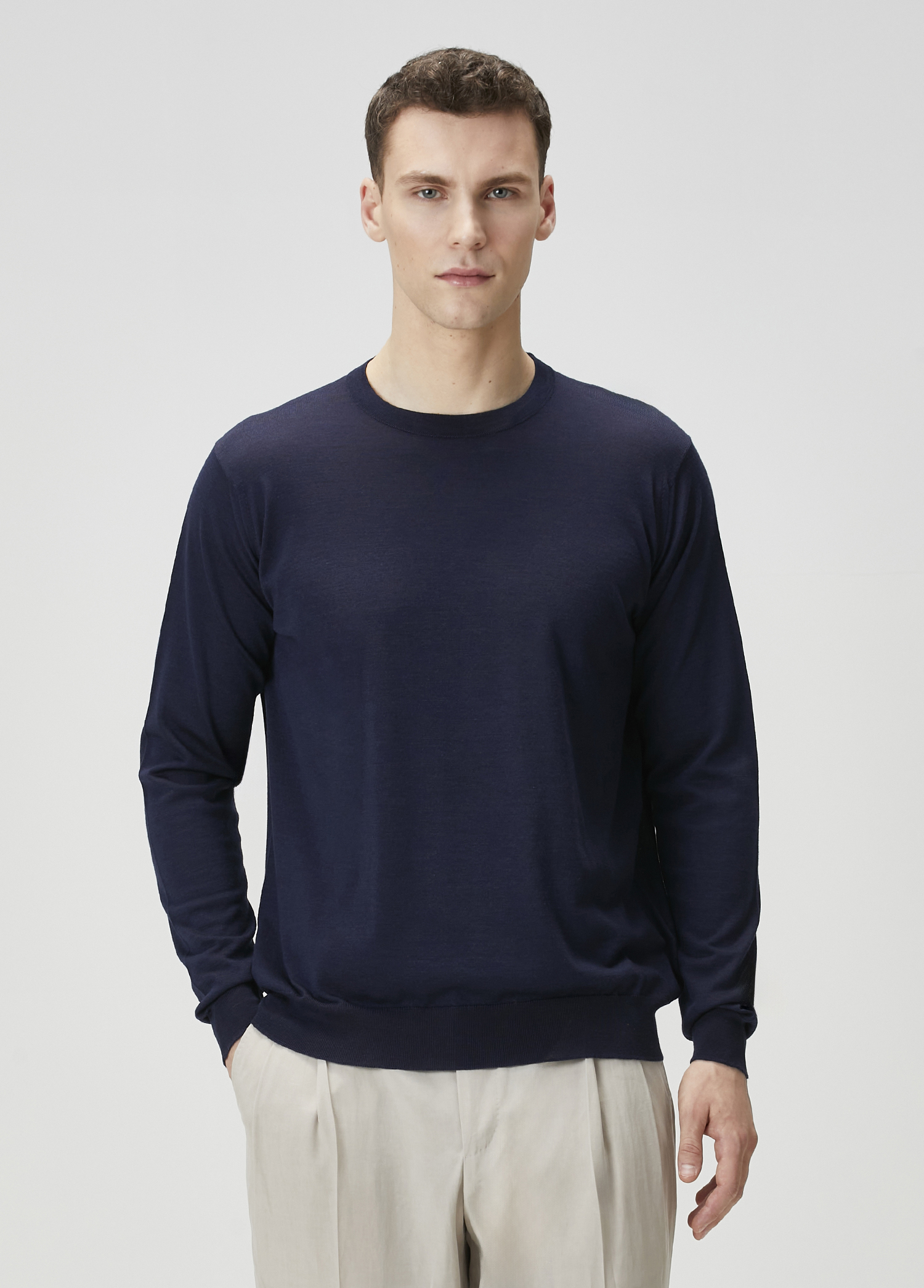 John Smedley Koyu Mavi Erkek Darley Koyu Mavi Yün Kazak 1702490 | Beymen