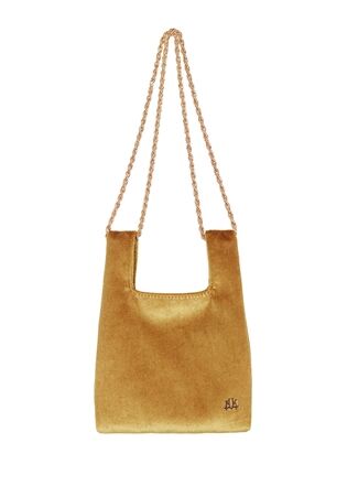 Jimba Kadın Siena Sarı Kadife Omuz Çantası EU