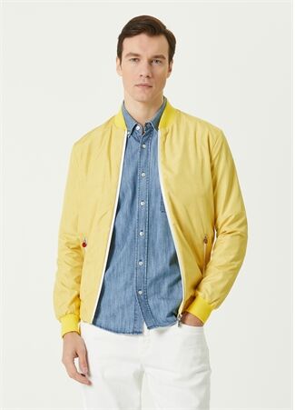 Kiton Erkek Sarı Bomber Mont 48 IT