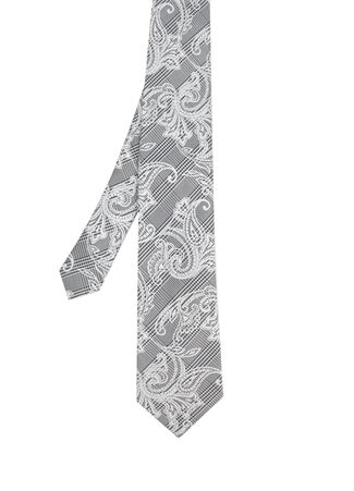 Etro Erkek Gri Şal Desenli İpek Kravat EU