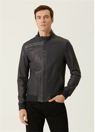 Palzileri Lab Erkek Lacivert Dik Yaka Deri Mont 50 IT