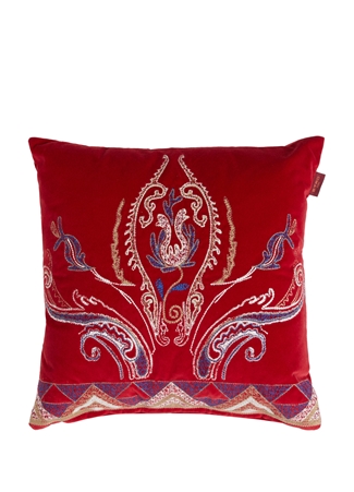 Etro Home Kırmızı Etnik Nakışlı 45x45 Dekoratif Yastık Etro Home Kırmızı Etnik Nakışlı 45x45 Dekoratif Yastık