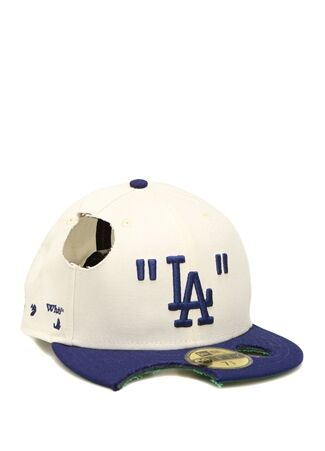 Off-White Erkek Beyaz Mavi Nakışlı Şapka 73/8 EU