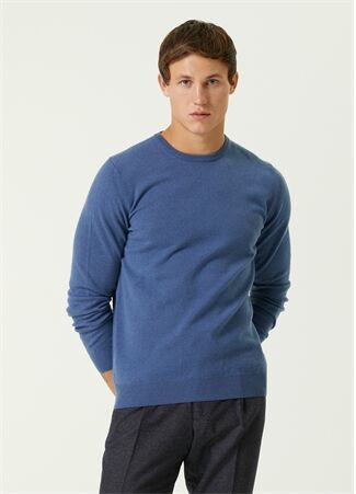 Corneliani Erkek Mavi Yün Kazak 54 IT