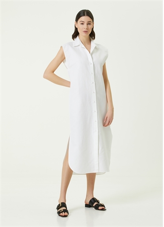 Beymen Collection Kadın Beyaz Keten Gömlek Elbise 42 EU Beymen Collection Kadın Beyaz Keten Gömlek Elbise 42 EU