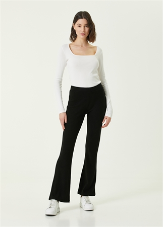 Vince Kadın Siyah Ribli Bol Paça Pantolon XS EU