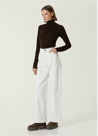 The Row Kadın Beyaz Bol Paça Jean Pantolon 6 US