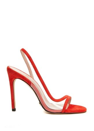 Divarese Kadın Kırmızı Topuklu Süet Sandalet 36 Eu