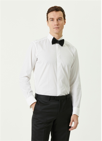 Pal Zileri Erkek Beyaz İngiliz Yaka Gömlek 42 IT