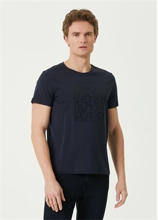 Beymen Club Erkek Lacivert Kabartmalı Logo Baskılı T-shirt S