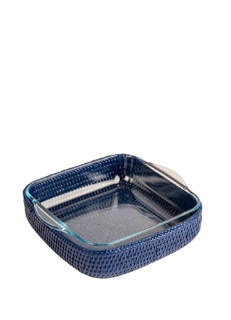 Aloha Life Lacivert Borcamlı Hasır Fırın Kabı