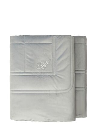 Blumarine Home Mavi Logo İşlemeli Yatak Örtüsü