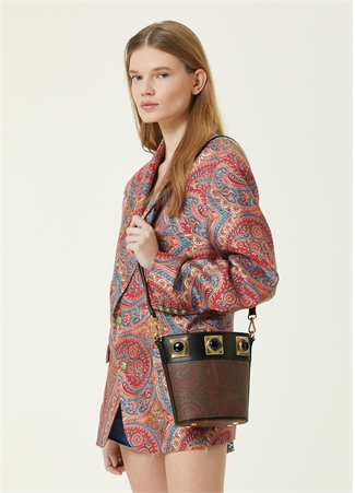 Etro Kadın Pembe Şal Desenli İpek Ceket 42 IT Etro Kadın Pembe Şal Desenli İpek Ceket 42 IT