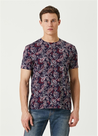 Etro Erkek Lacivert Bisiklet Yaka Şal Desenli T-shirt S EU Etro Erkek Lacivert Bisiklet Yaka Şal Desenli T-shirt S EU