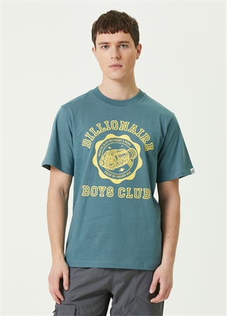 Billionaire Boys Club Erkek Petrol Logo Baskılı T-shirt Mavi S EU