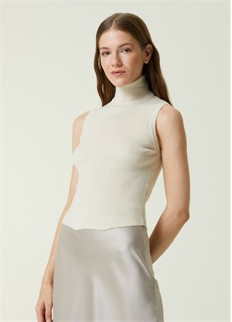 Beymen Club Kadın Bej Dik Yaka Kolsuz Kazak Xs