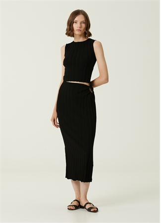 Aya Muse Kadın Siyah Yanı Bağcıklı Midi Etek S EU Aya Muse Kadın Siyah Yanı Bağcıklı Midi Etek S EU