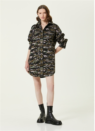 Allsaints Kadın Inez Kamuflaj Desenli Mini Gömlek Elbise Haki 4 Uk Allsaints Kadın Inez Kamuflaj Desenli Mini Gömlek Elbise Haki 4 Uk