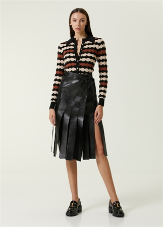 Dodo Bar Or Kadın Siyah Örgü Dokulu Midi Deri Etek 40 IT Dodo Bar Or Kadın Siyah Örgü Dokulu Midi Deri Etek 40 IT