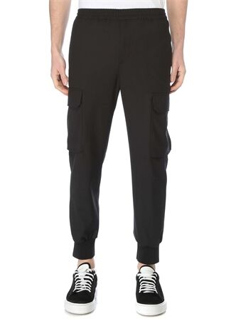 Neil Barrett Erkek Siyah Kargo Cepli Dar Paça Pantolon 48 IT