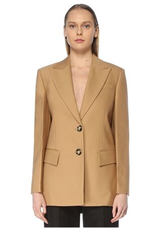 Proenza Schouler Kadın Kamel Kırlangıç Yaka Yün Blazer Kahverengi 2 US