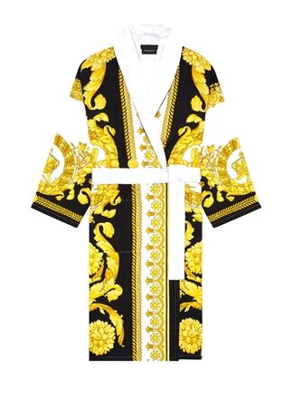 Versace Siyah Beyaz Medusa Detaylı Bornoz Versace Siyah Beyaz Medusa Detaylı Bornoz