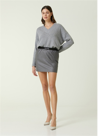 Tom Ford Kadın Gri Mini Kaşmir Etek 40 IT