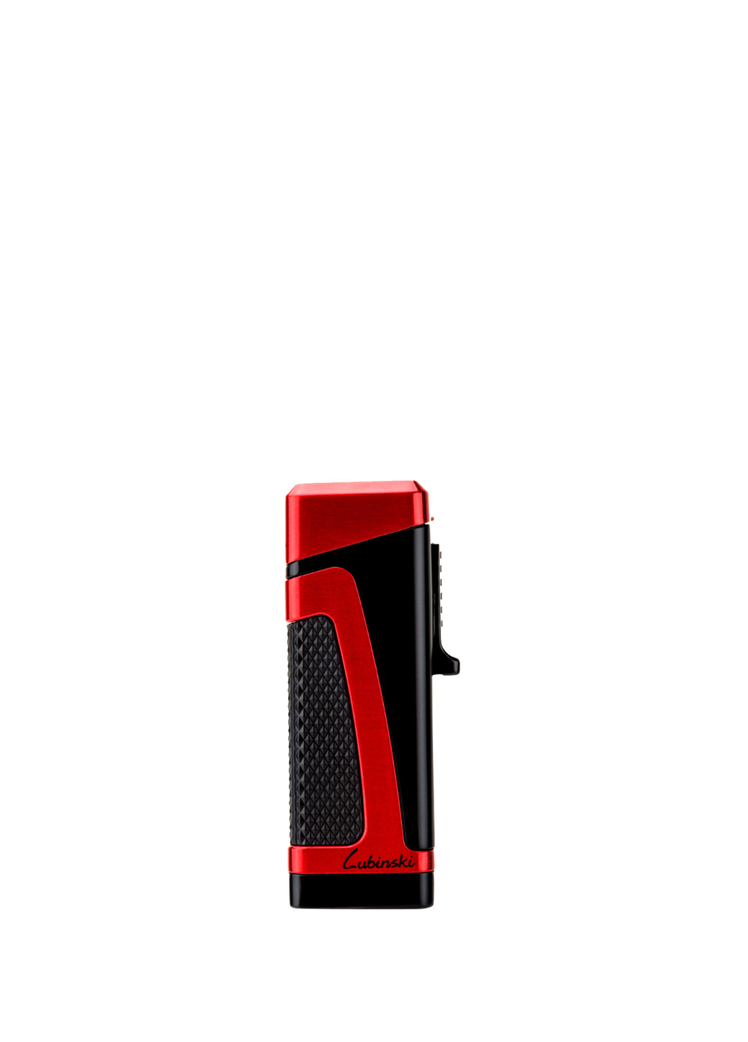 Lubinski - Red-Black Cigar Lighter with Three Torch Piercings