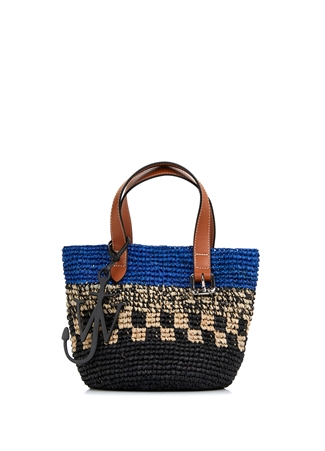 Jw Anderson Kadın Mini Basket Belt Mavi Rafya El Çantası Eu Jw Anderson Kadın Mini Basket Belt Mavi Rafya El Çantası Eu