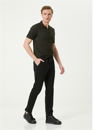 Beymen Club Erkek Siyah Beli Kordonlu Örme Jogger Pantolon 46 Beymen Club Erkek Siyah Beli Kordonlu Örme Jogger Pantolon 46