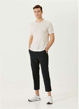 Lardini Erkek Siyah Beli Kordonlu Cropped Pantolon 48 IT