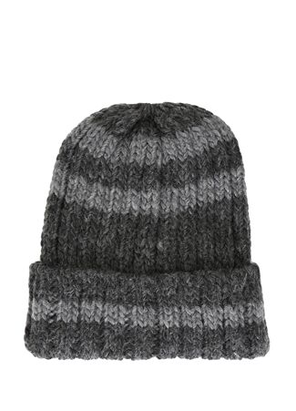 Beymen Club Erkek Gri Çizgili Kalın Ribli Bere EU