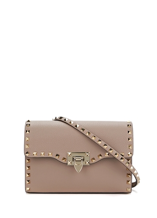 Valentino Garavani Kadın Small Rockstud Nude Deri Çanta Pembe EU Valentino Garavani Kadın Small Rockstud Nude Deri Çanta Pembe EU