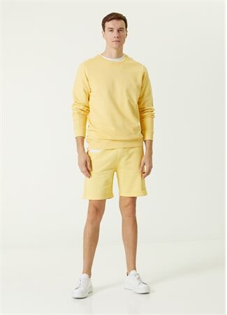 Academia Erkek Sarı Beli Kordonlu Logo Detaylı Şort XS EU