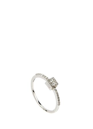 Collection Kadın Pırlantalı Altın Rengi Yüzük EU