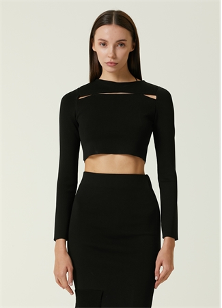 Etty & Jacques Kadın Siyah Kesim Detaylı Crop Bluz S EU Etty & Jacques Kadın Siyah Kesim Detaylı Crop Bluz S EU