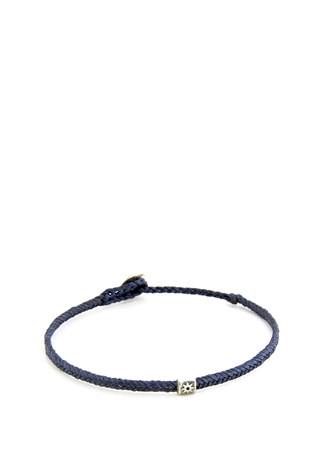 Kayra Khan Erkek Life Herrinbone Gümüş Rengi Bileklik Lacivert EU