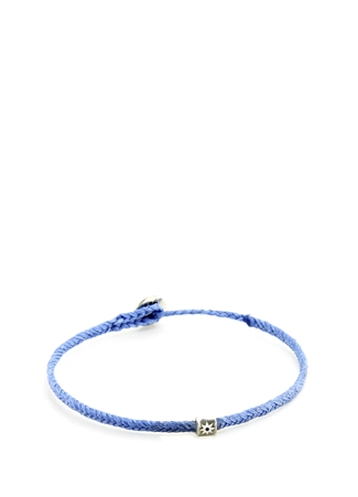 Kayra Khan Erkek Life Herrinbone Gümüş Rengi Bileklik Mavi EU