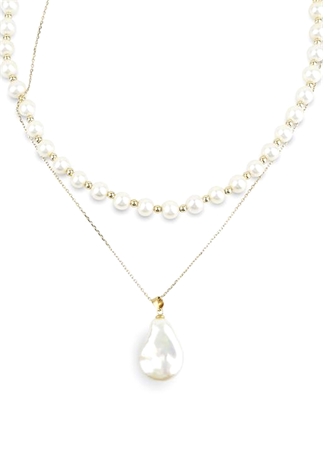 Lulu Jewelery Kadın İncili Gümüş Rengi Kolye Altın EU Lulu Jewelery Kadın İncili Gümüş Rengi Kolye Altın EU