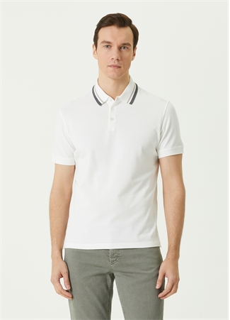 Brunello Cucinelli Erkek Beyaz Polo Yaka T-shirt 58 IT Brunello Cucinelli Erkek Beyaz Polo Yaka T-shirt 58 IT