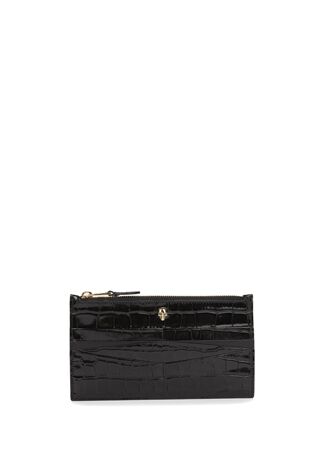 Alexander McQueen Kadın Siyah Krokodil Deri Cüzdan EU
