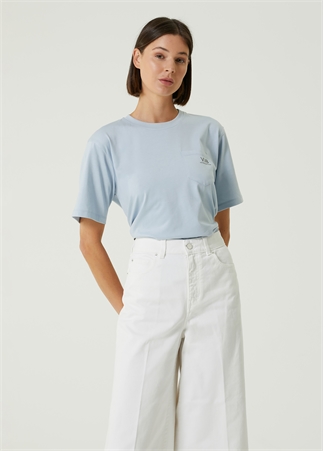 Victoria by Beckham Kadın Mavi Bisiklet Yaka Cep Detaylı T-shirt S EU Victoria by Beckham Kadın Mavi Bisiklet Yaka Cep Detaylı T-shirt S EU