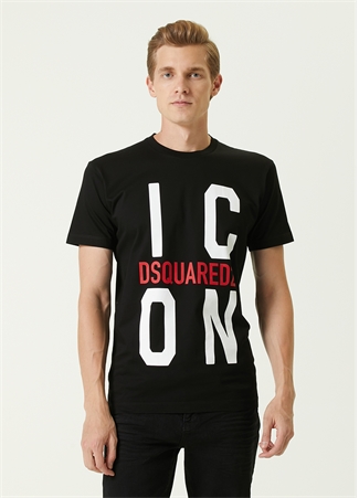 Dsquared2 Erkek Icon Siyah Logo Baskılı T-shirt S EU Dsquared2 Erkek Icon Siyah Logo Baskılı T-shirt S EU